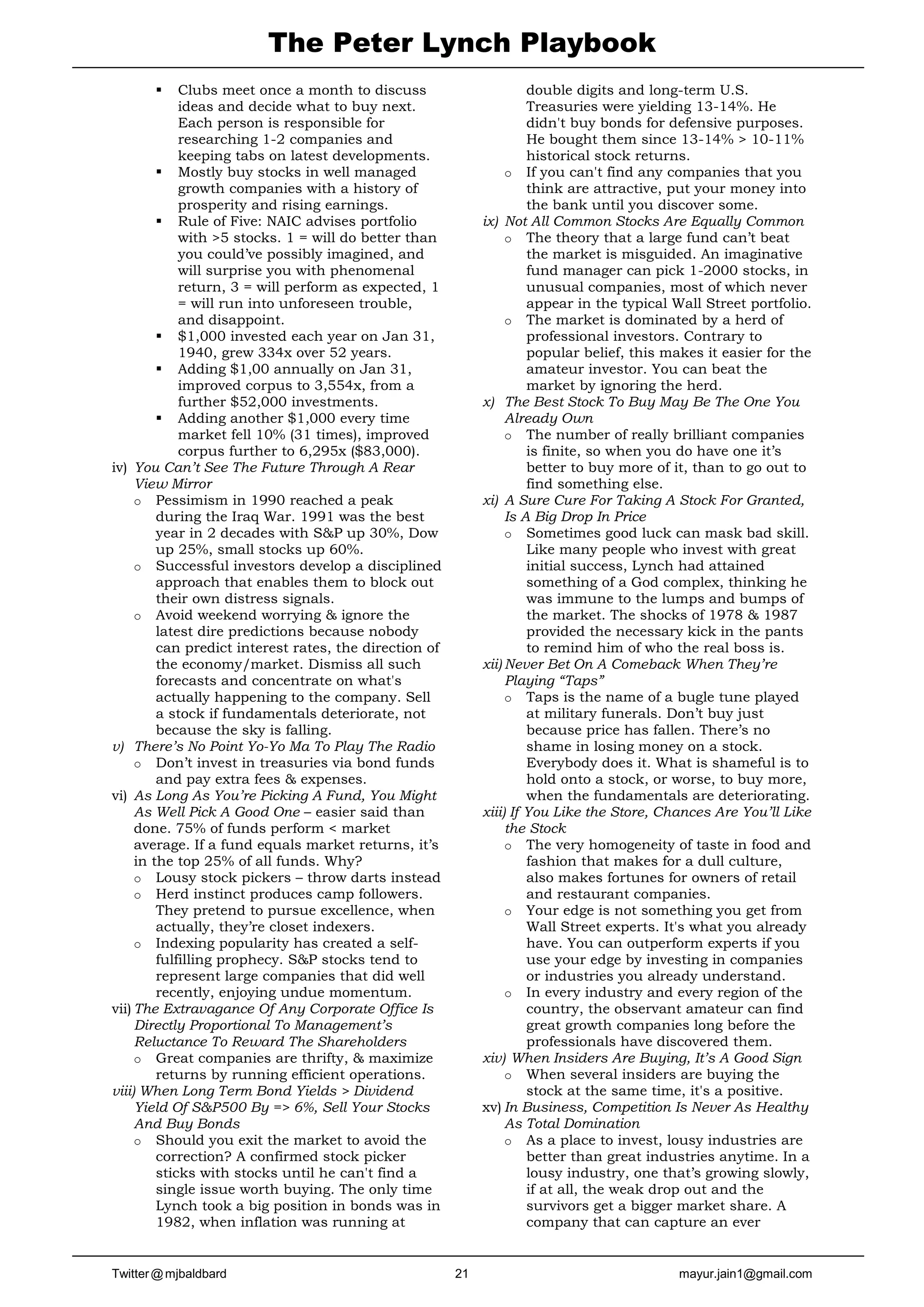 the-peter-lynch-playbook on equity investment | PDF