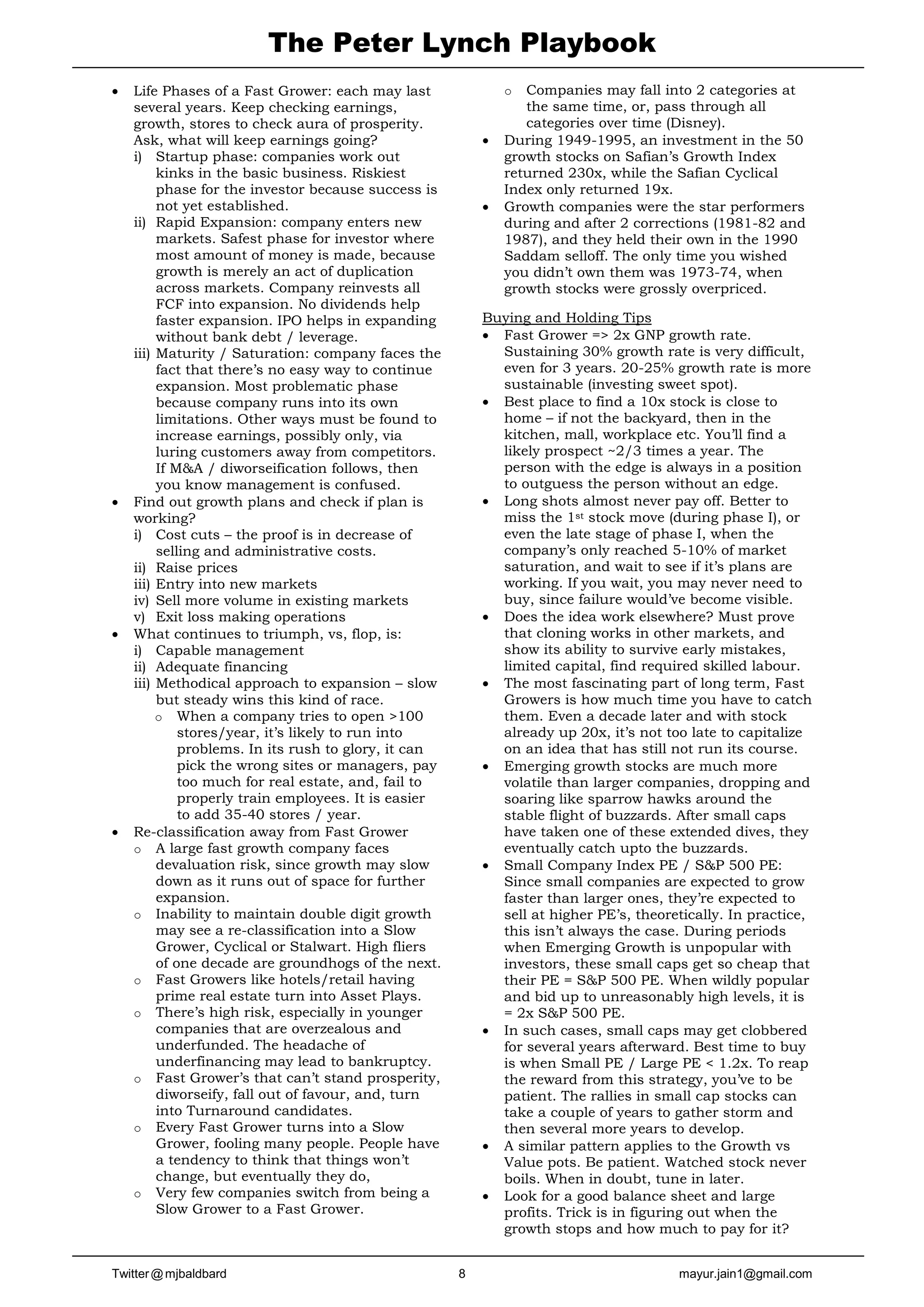 the-peter-lynch-playbook on equity investment | PDF