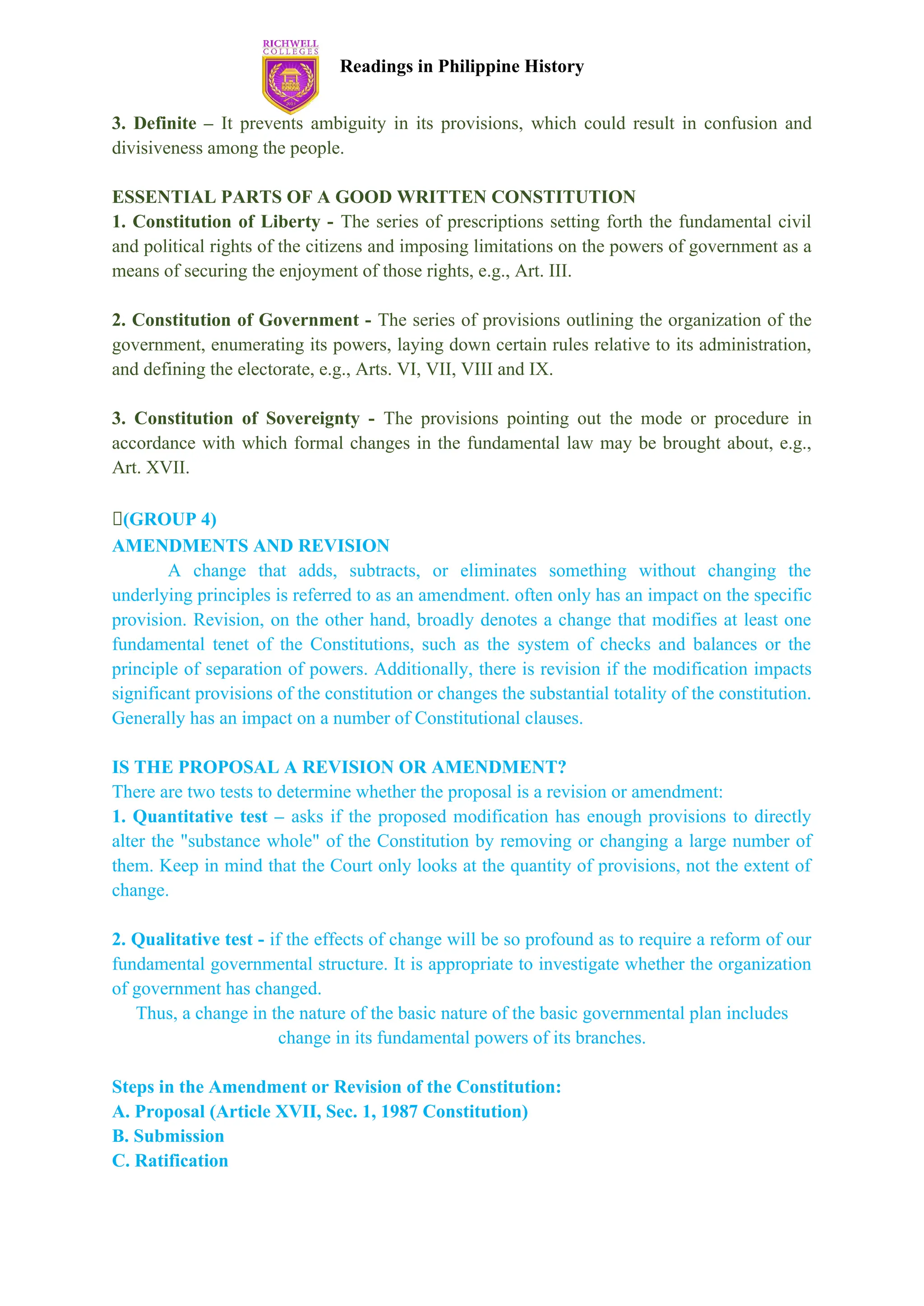 THE-PHILIPPINE-CONSTITUTION.PREAMBLE AND TYPES | PDF