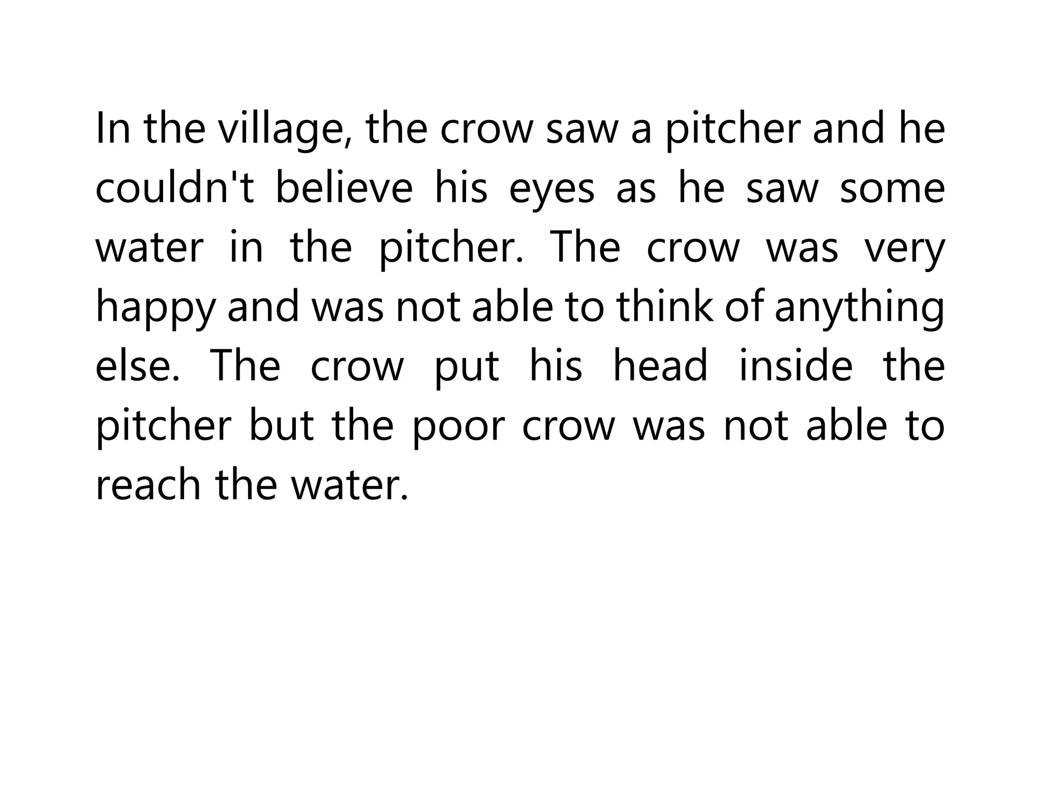 The-pitcher-and-the-crow.docx. children story | DOCX