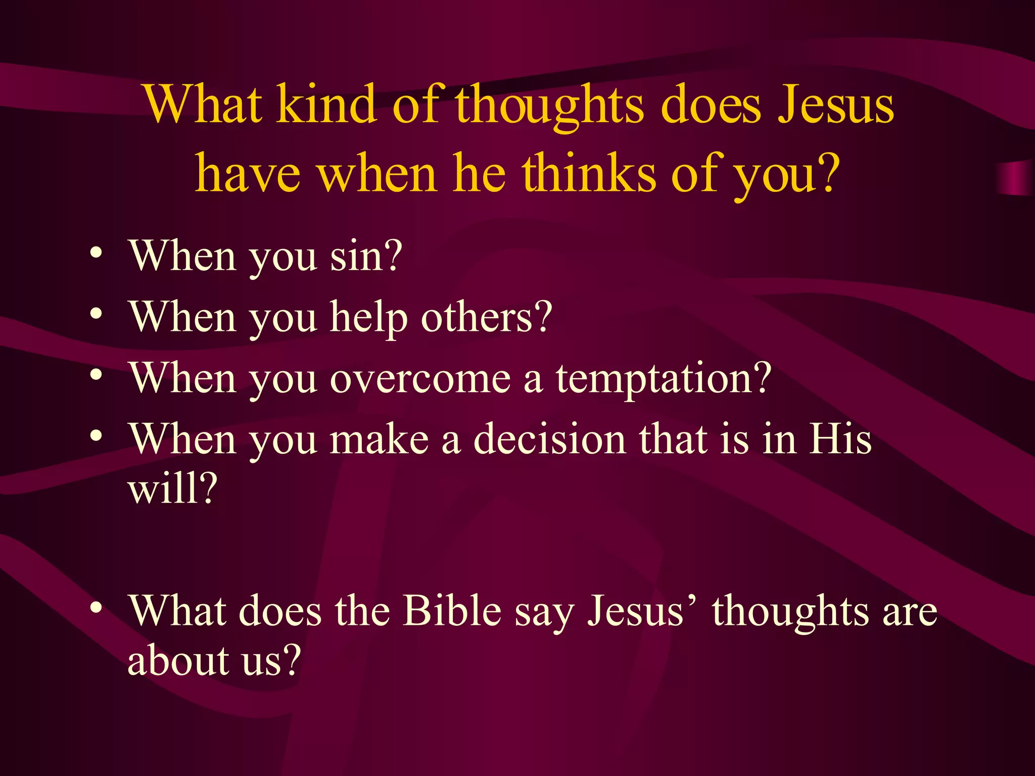 The Plans Christ Has for Us | PPT