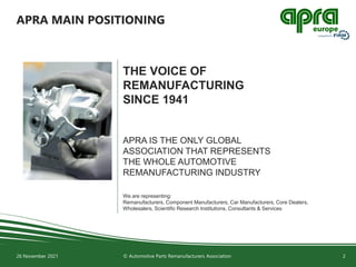 The point of view of automotive remanufacturing operators by APRA ...