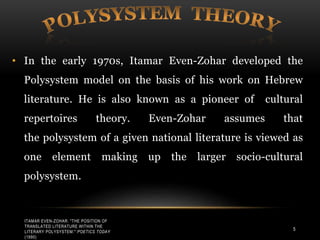 The position of Translated Literature within the Literary Polysystem | PPTX