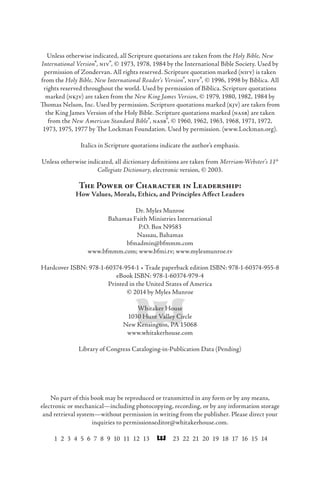 The power-of-character-in-leadership-by-myles-munroe | PDF