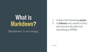 The power of Markdown | PPT