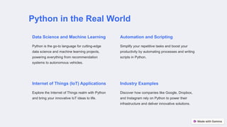 The-Power-of-Python-Programming.pptx | Programming Languages | Computing