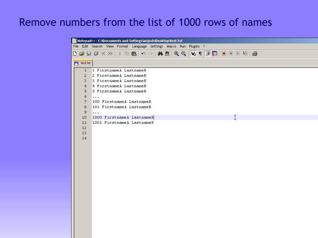 The Power Of Regular Expression Use In Notepad Ppt