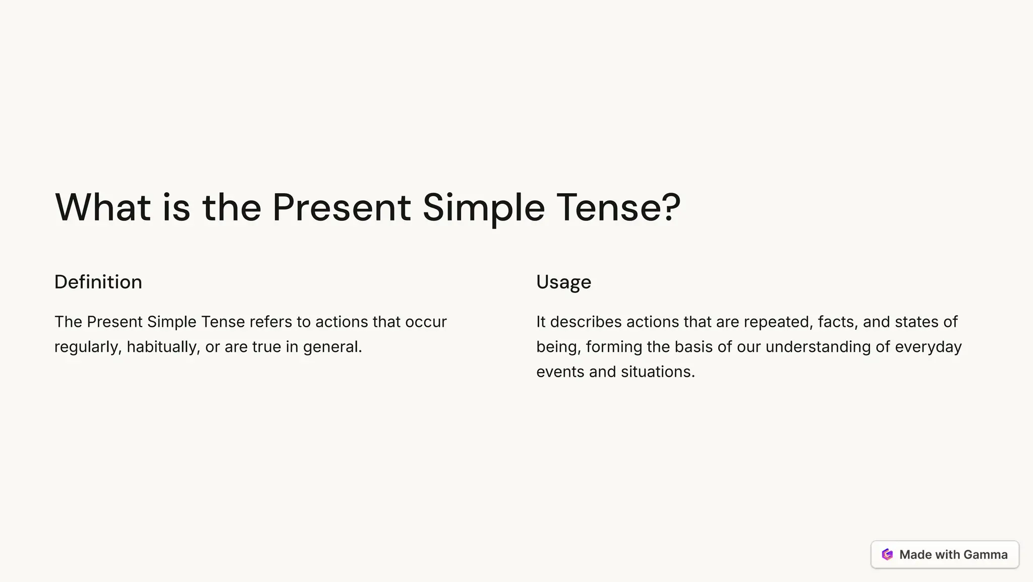 The Present Simple Tense: A Guide for English Learners | PPT