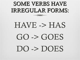 The Simple Present Tense. | PPT