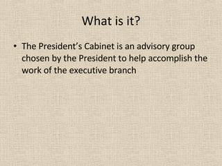 The President’s Cabinet | PPT