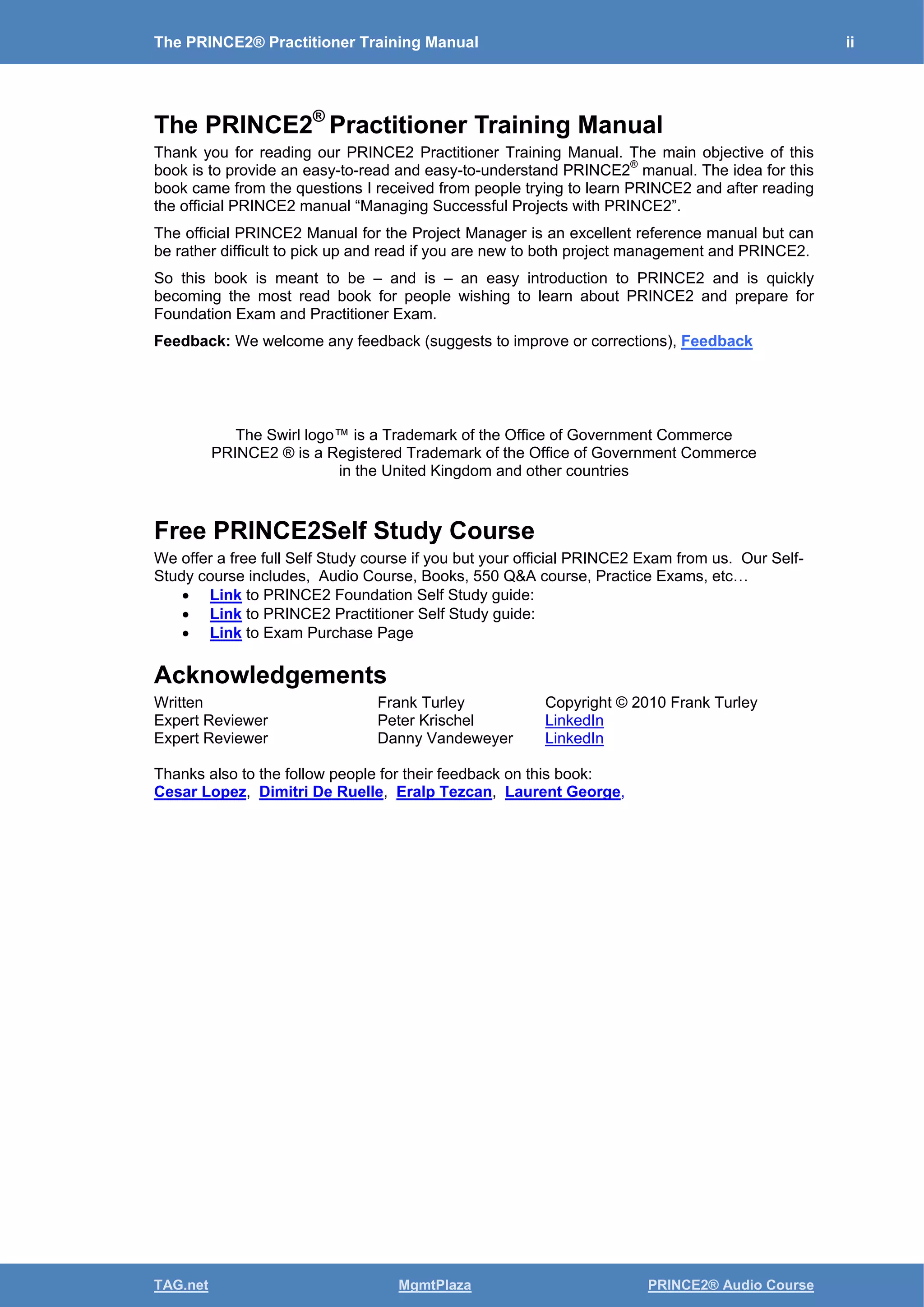 The prince2-training-manual-sample | PDF