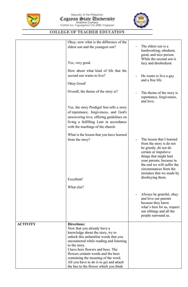 THE-PRODIGAL-SON-DETAILED LESSON PLAN... | DOCX