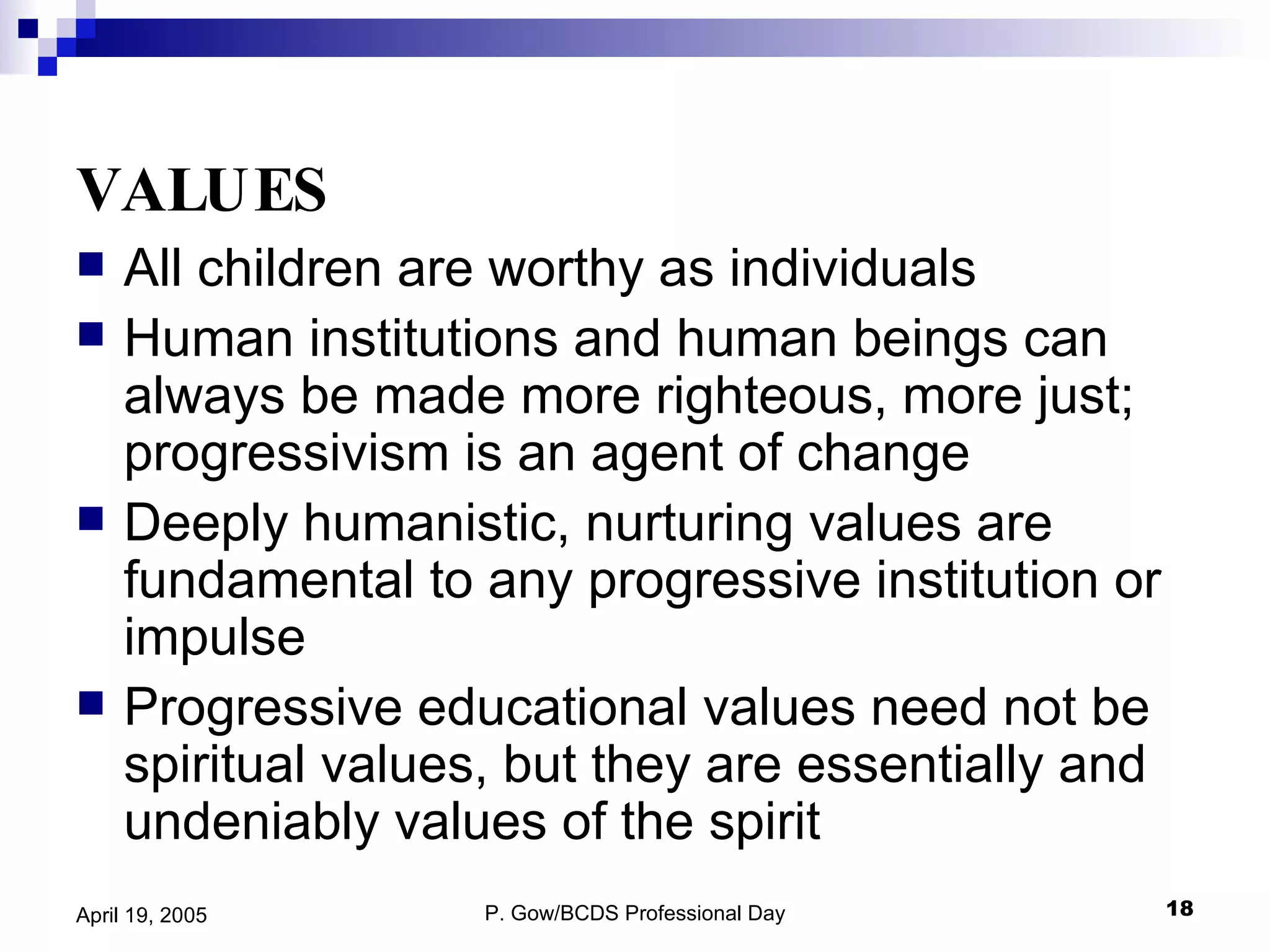 The Progressive Education Tradition | PPT