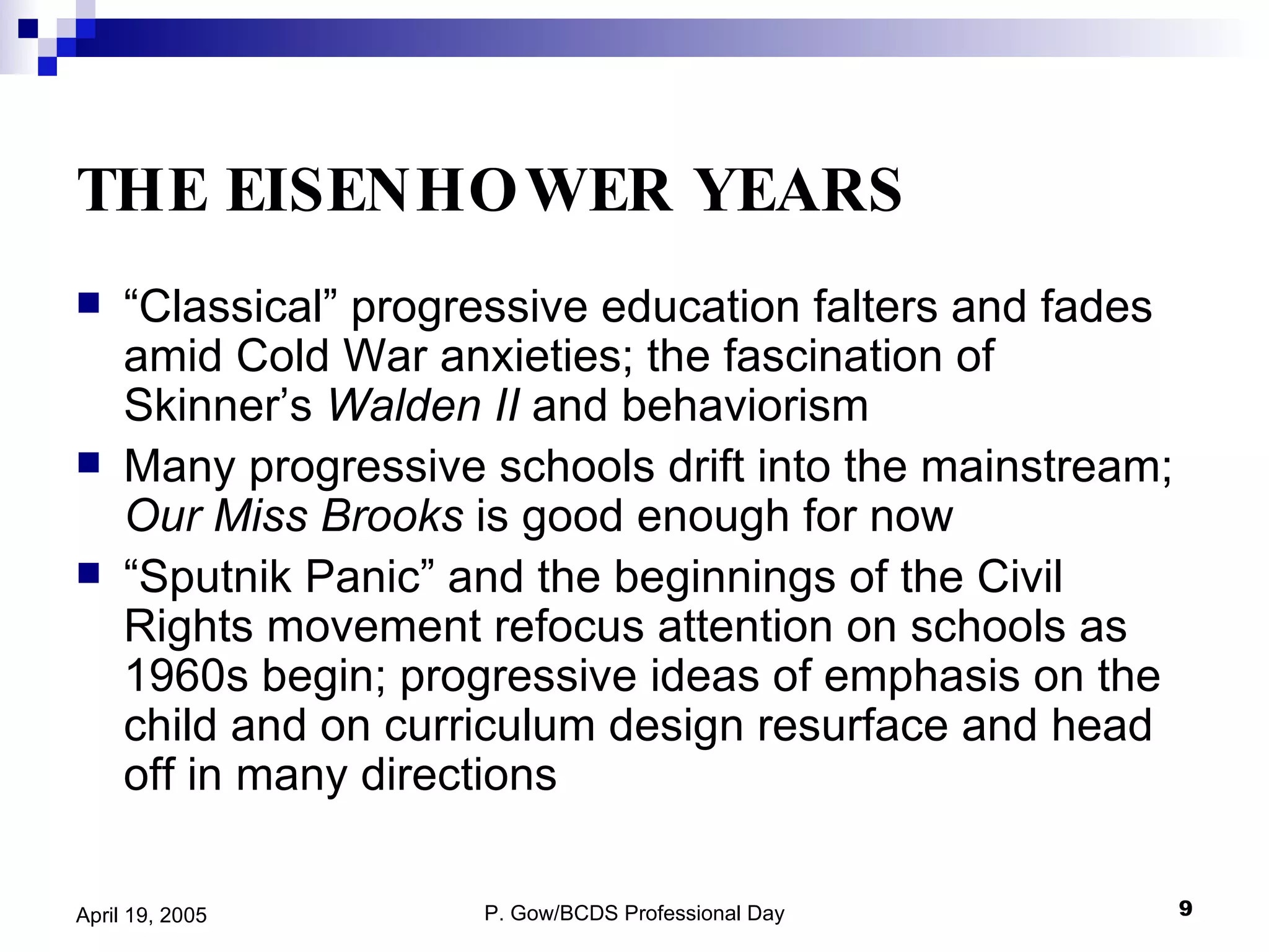 The Progressive Education Tradition | PPT