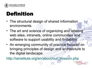 The Promise of Information Architecture | PPT