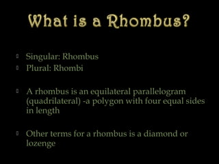 The Properties Of A Rhombus | PPT