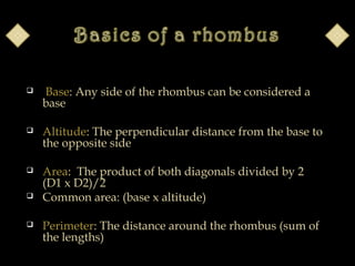 The Properties Of A Rhombus | PPT