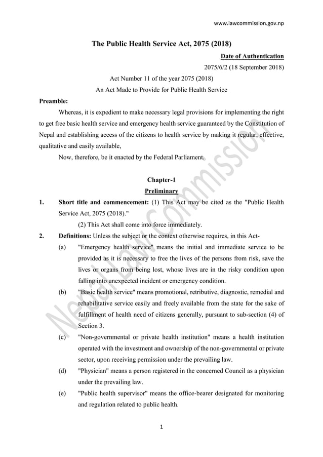 The public-health-service-act-2075-2018 | PDF