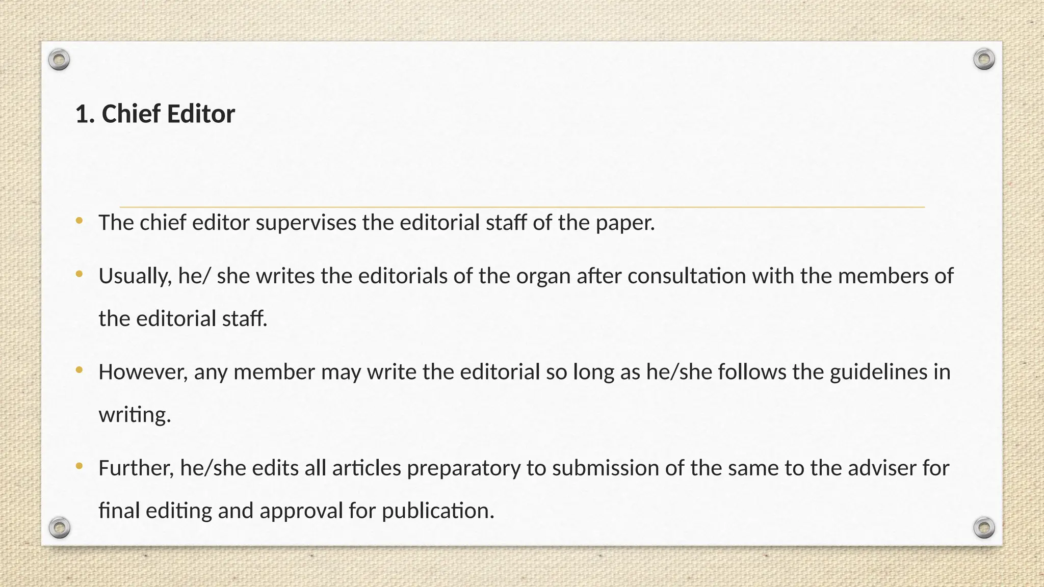 The Publication Staff, Campus Paper, College | PPTX