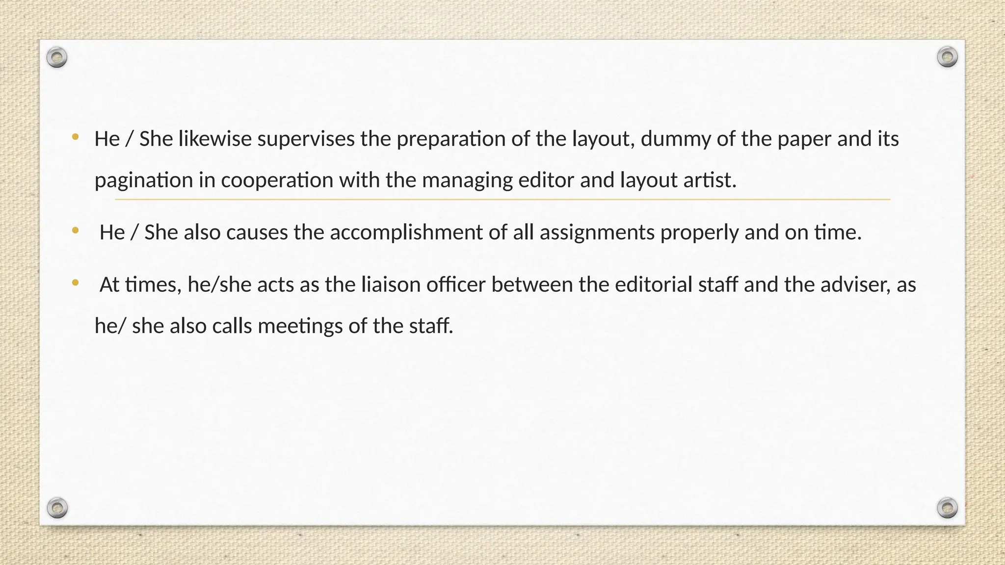 The Publication Staff, Campus Paper, College | PPT