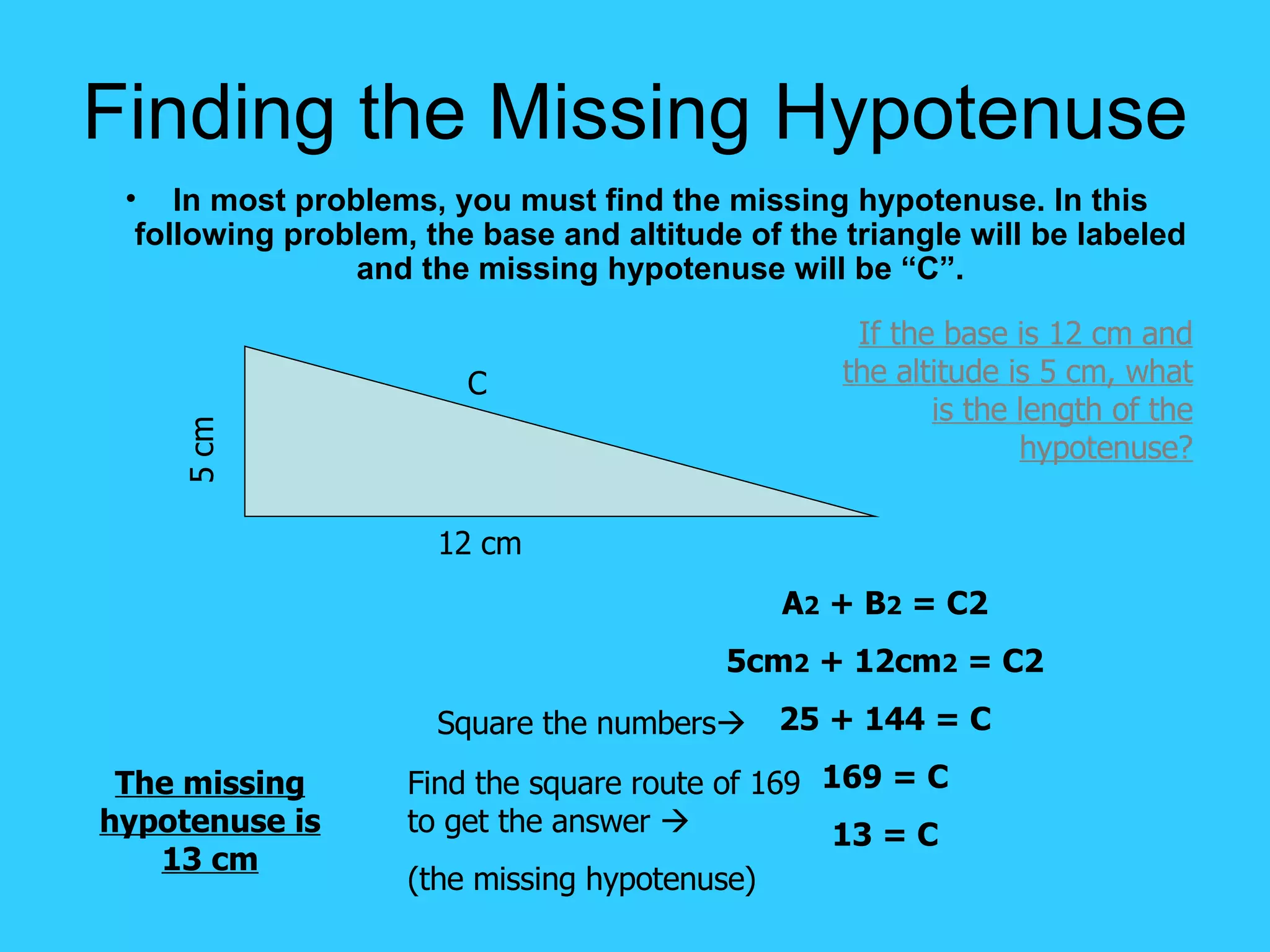 The Pythagorean Theorem | PPT