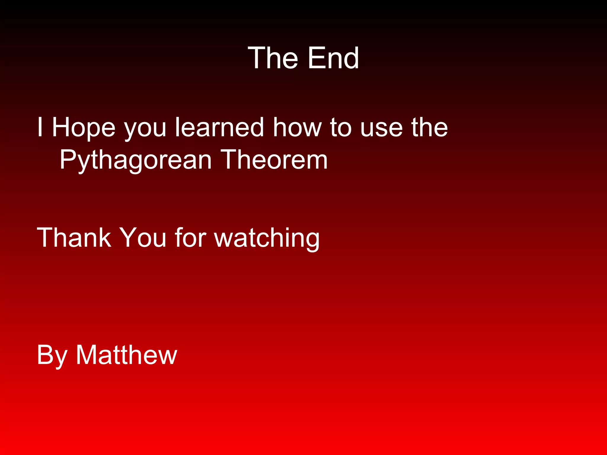 The Pythagorean Theorem | PPT