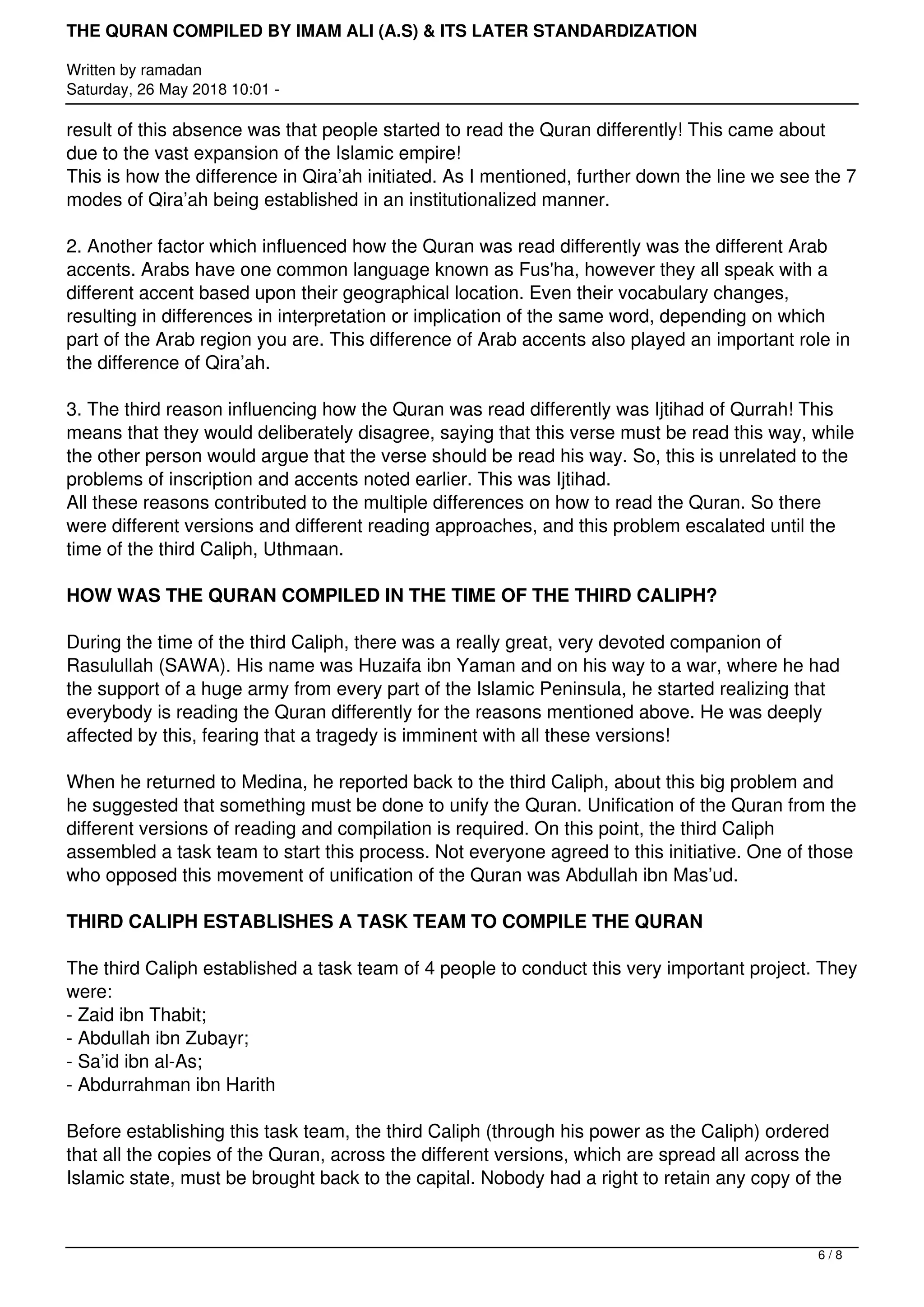 The quran-compiled-by-imam-ali-as-a-its-later-standardization- | PDF