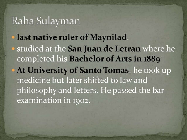 The Raha Sulayman 2 | PPT