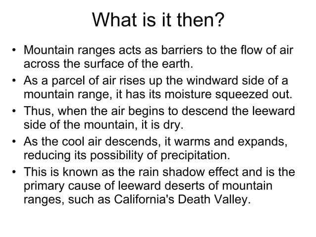 The Rain Shadow Effect | PPT | Weather | Science