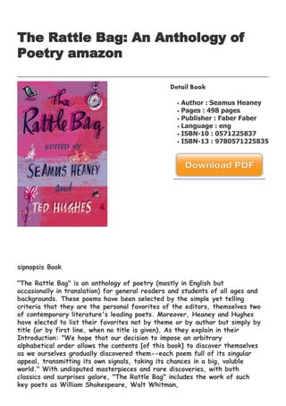 The Rattle Bag: An Anthology of Poetry amazon | PDF