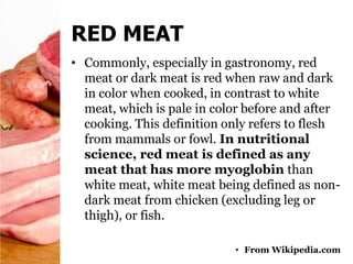 THE RED MEATS COOKERY GRADE 10 TLE/ICT 10 | PPTX