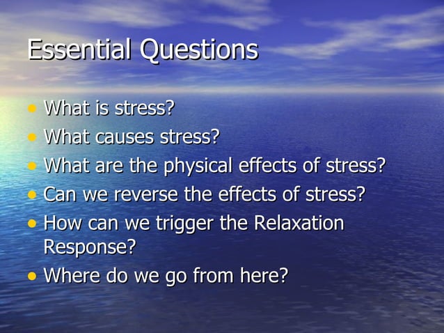 The Relaxation Response | PPT | Biological Sciences | Science