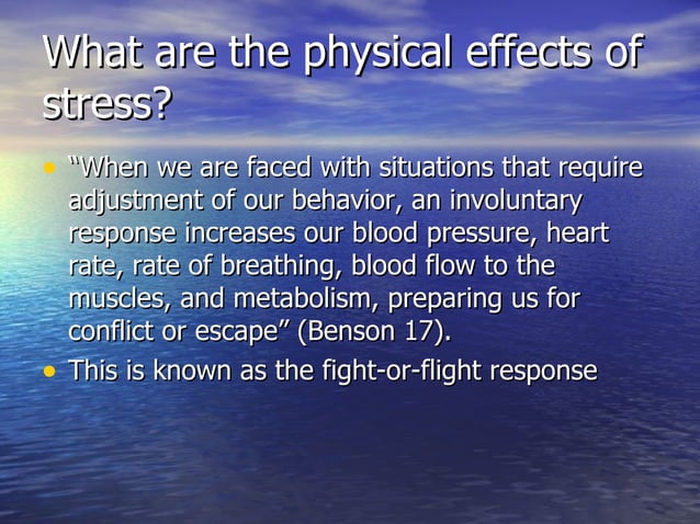 The Relaxation Response | PPT | Biological Sciences | Science