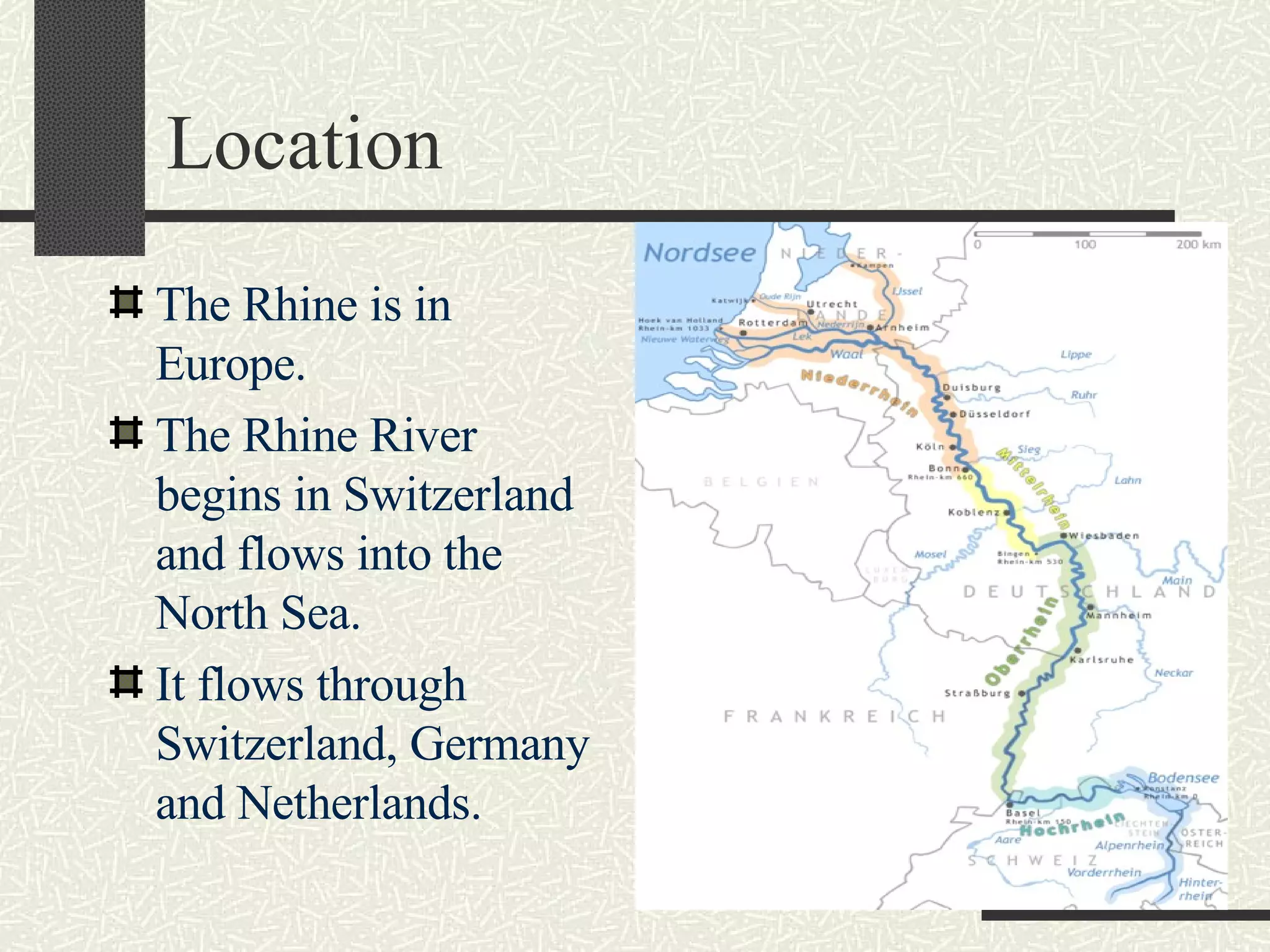 Rhine River Map Europe