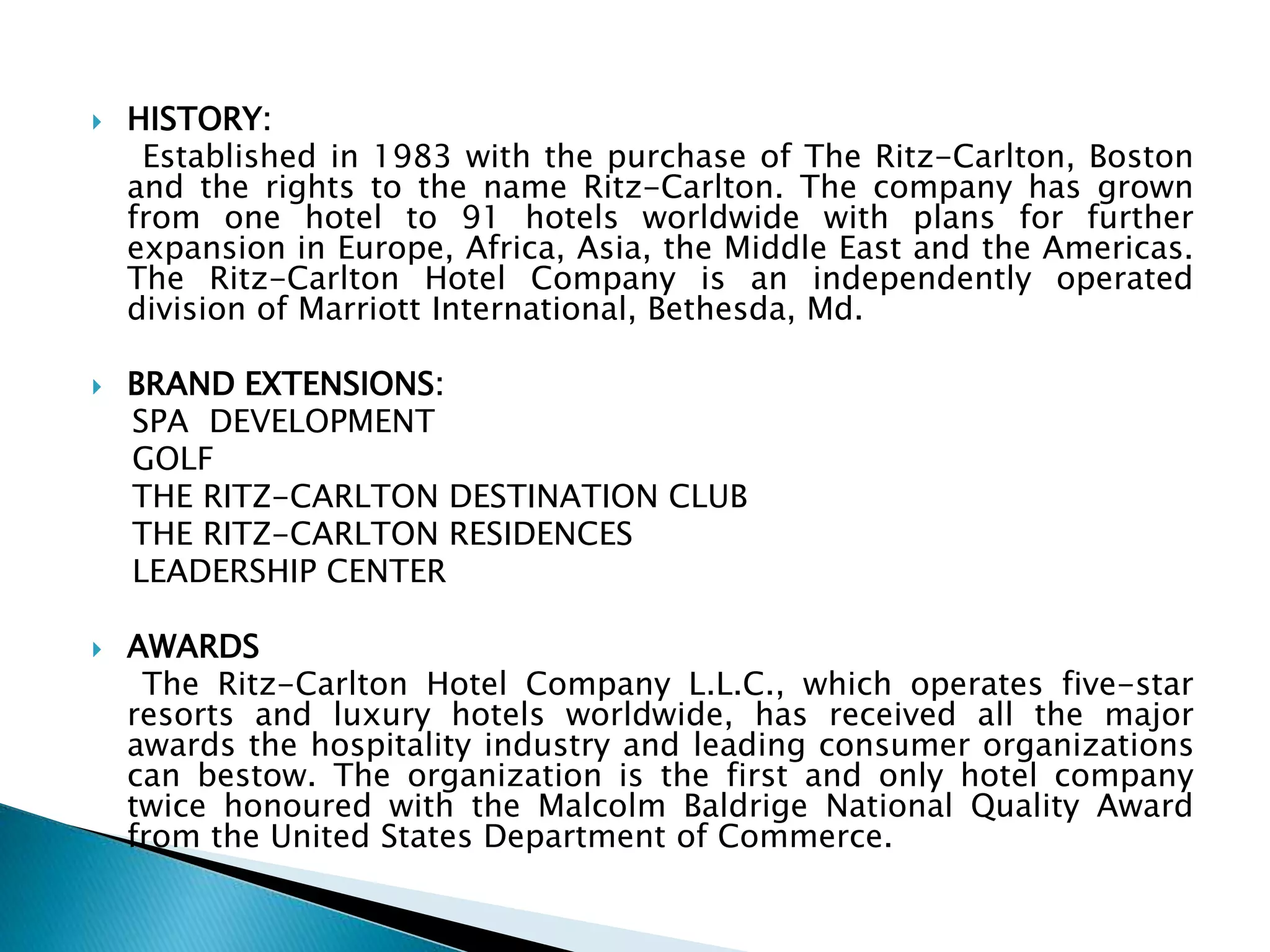 The ritz carlton hotel | PPTX