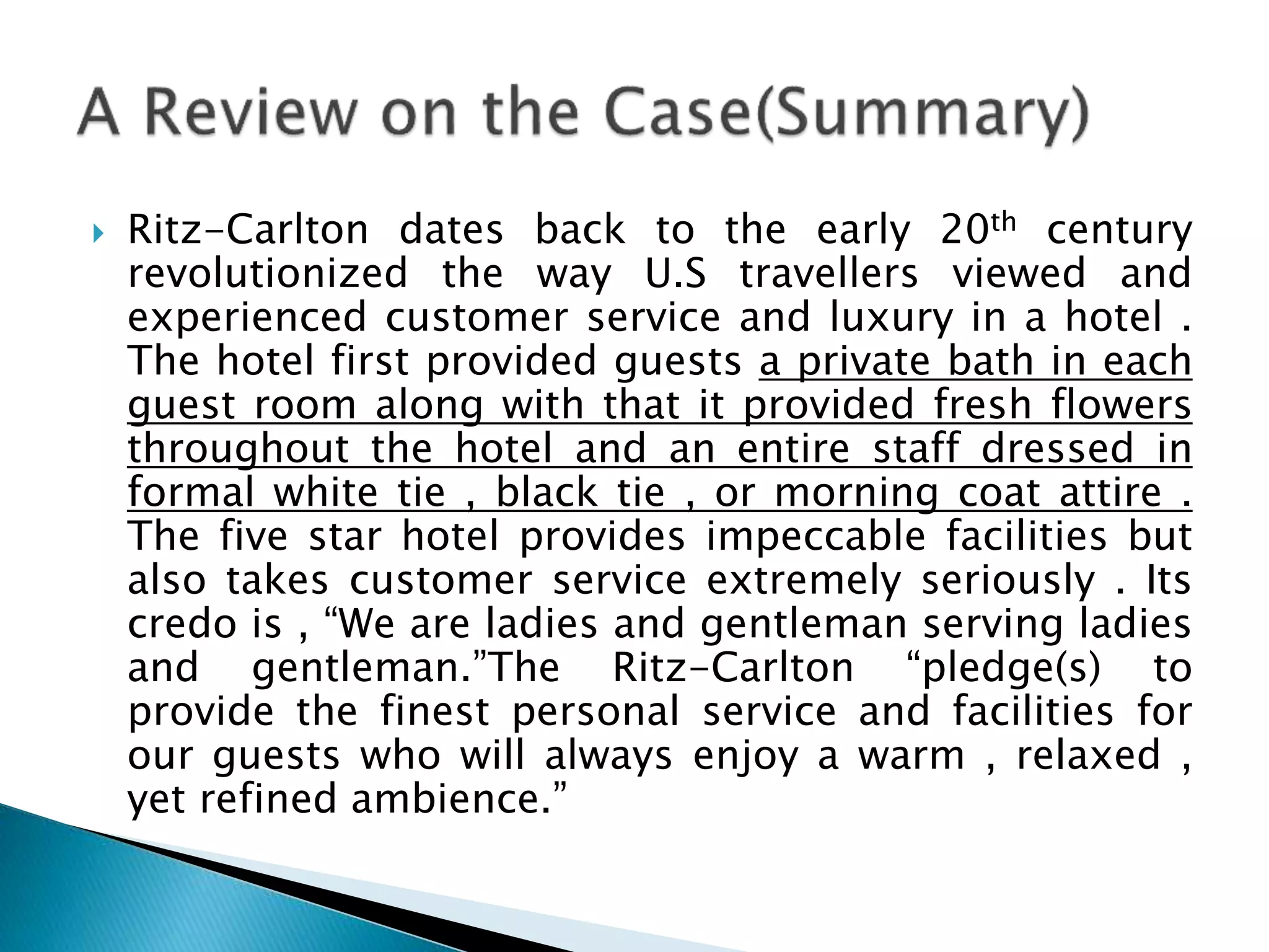 The ritz carlton hotel | PPTX