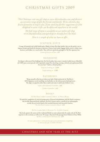The Ritz London - Christmas Menu 2009 | PDF