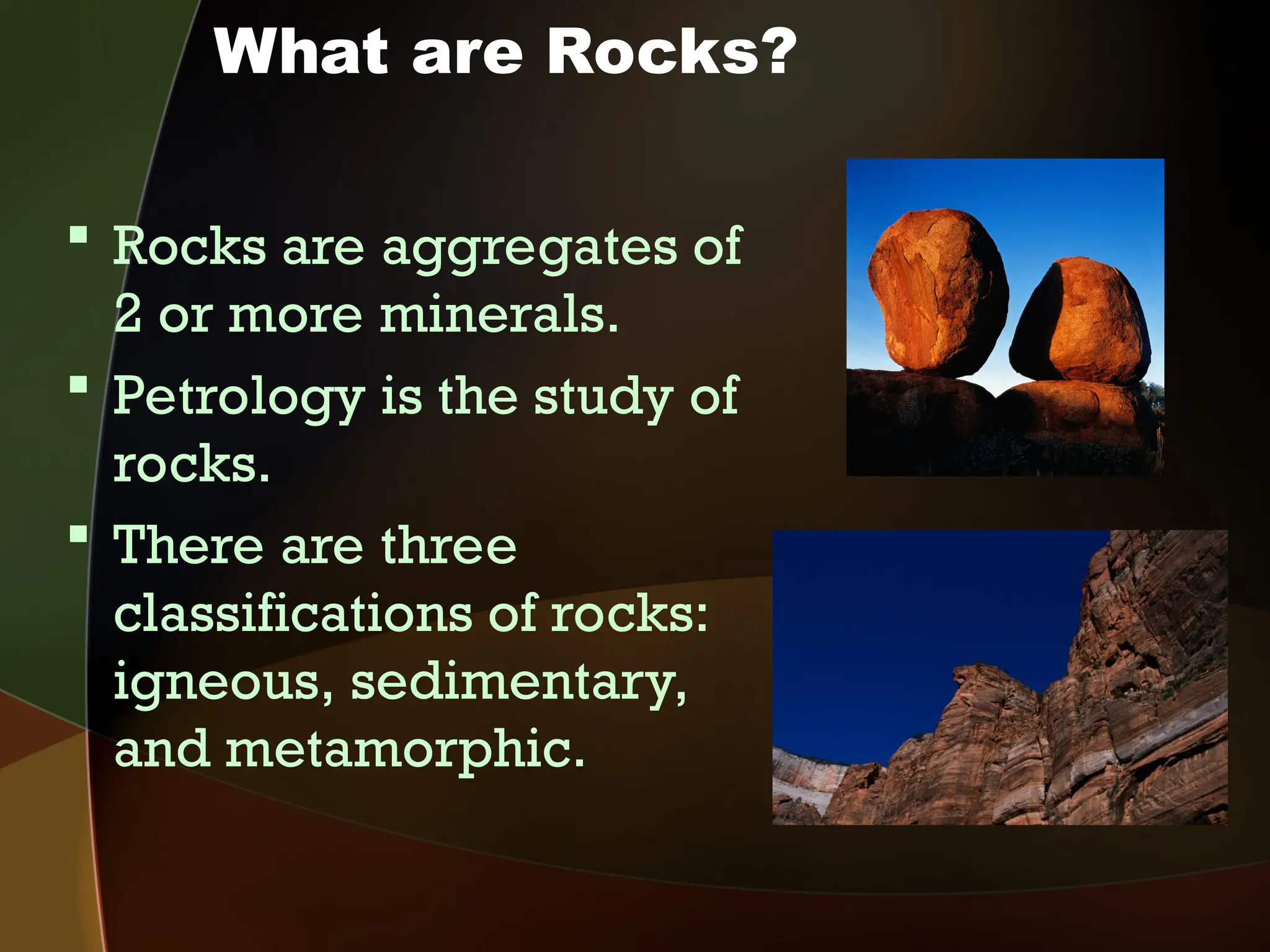 The rock cycle presentation for rock formation in different layers | PPT
