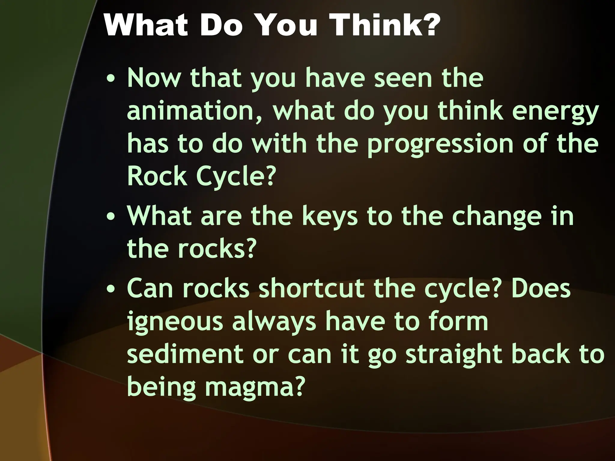 The rock cycle presentation for rock formation in different layers | PPT