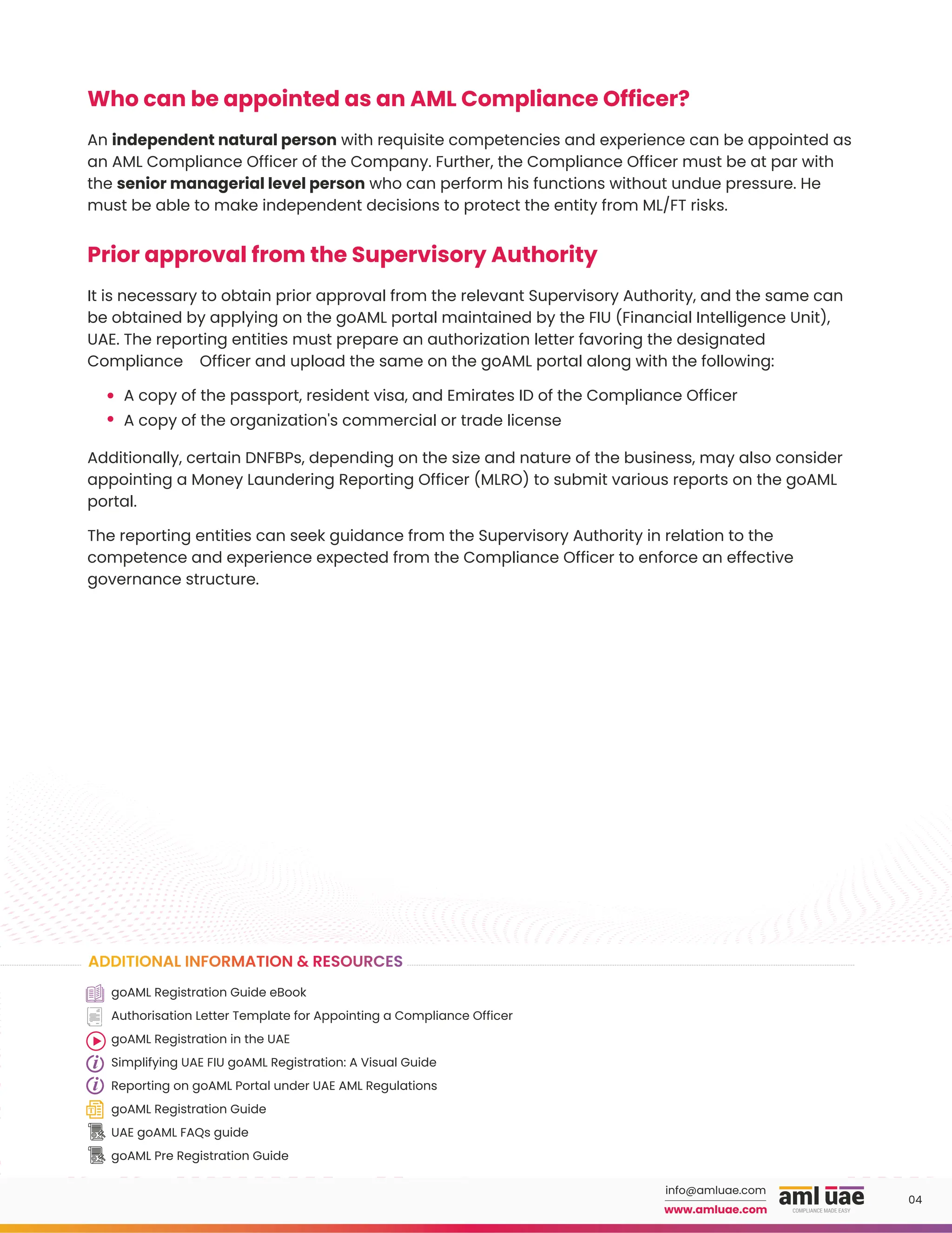 The Role of AML Compliance Officer - AML UAE | PDF