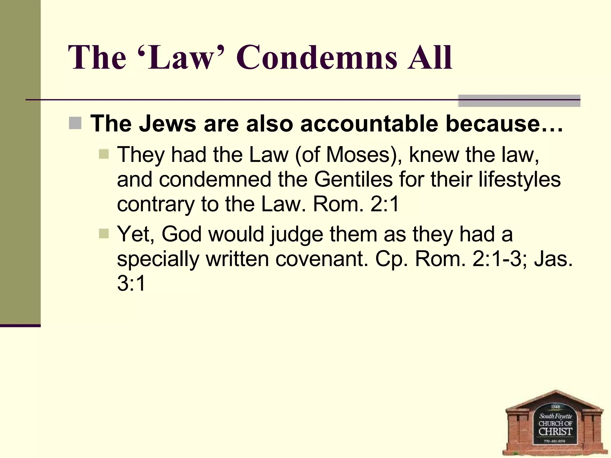The Role of 'Law' in your Salvation | PPT