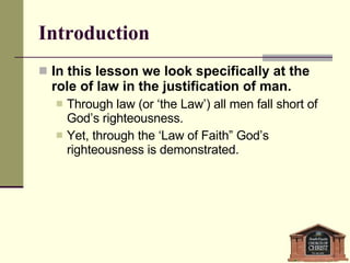 The Role of 'Law' in your Salvation | PPT
