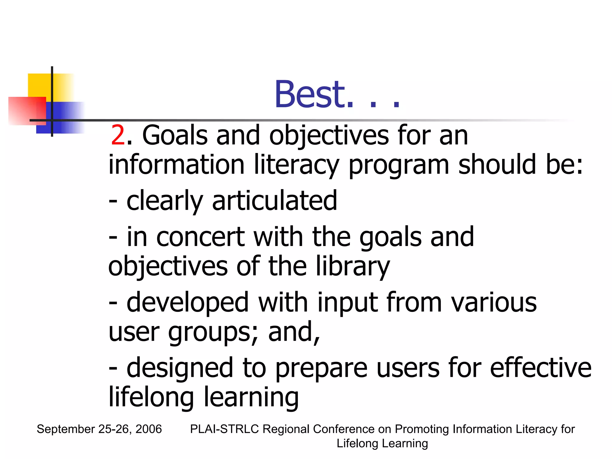 The Role of Libraries and Librarians in Information Literacy | PPT