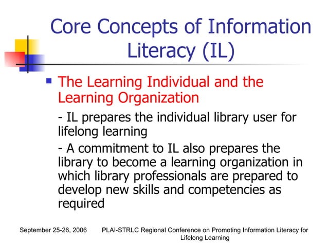 The Role of Libraries and Librarians in Information Literacy | PPT
