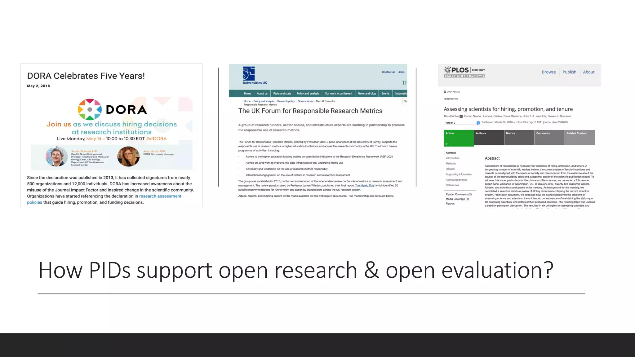 The role of persistent identifiers in open research | PPT