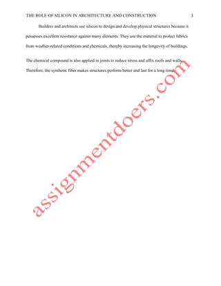 The Role of Silicon in Architecture and Construction | PDF