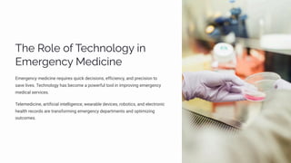 The Role of Technology in Emergency Medicine | PPT
