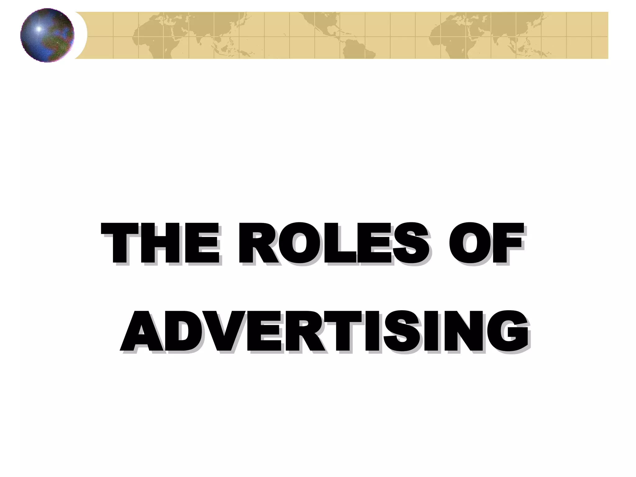 The Roles Of Advertising | PPT
