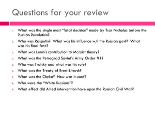 The Russian Revolution Of 1917 1924 | PPT