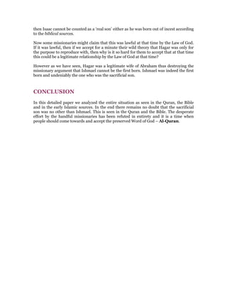 The sacrificial son Ishmael or Isaac | PDF